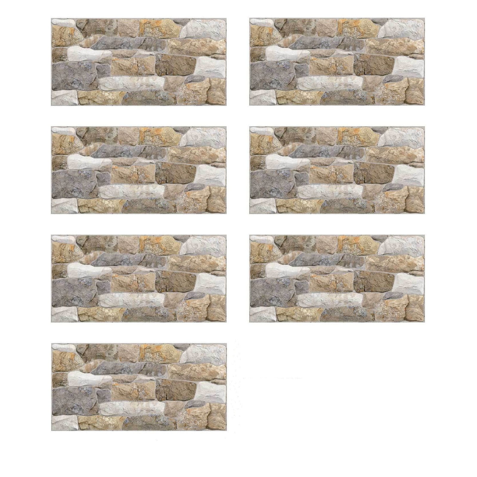 3D Textured Brick Wall Tile Stickers Rustic Style Realistic Brick Wall ...