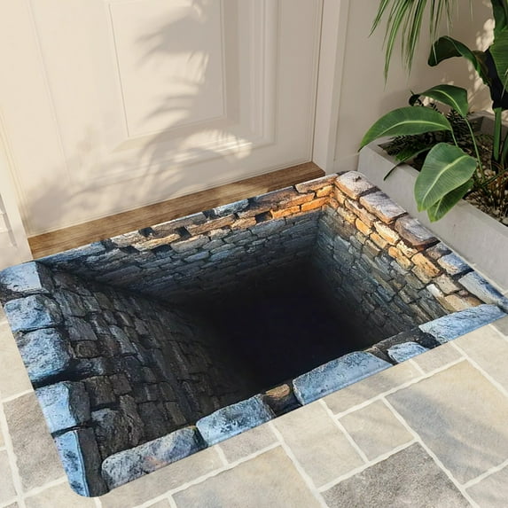 3D Textured Stereoscopic Visual Effect Door Mat - Absorbent Non-Slip ...