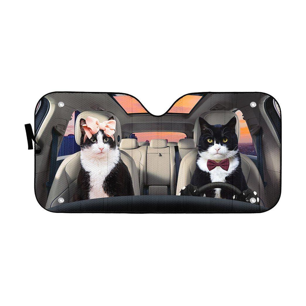 3D Texudo Couple Cat Windshield Sunshade Universal Fit Cars Suv Truck ...