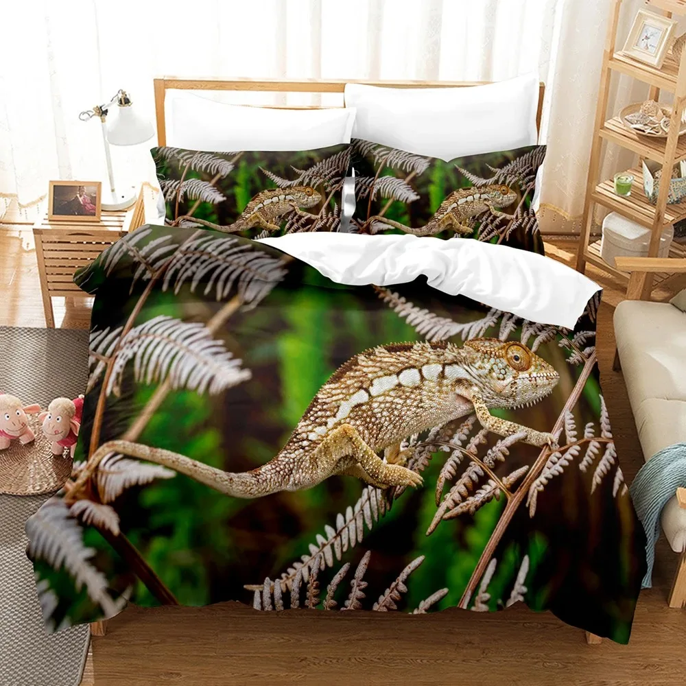 3D The Chameleon Bedding Sets Duvet Cover Set With Pillowcase Twin Full ...