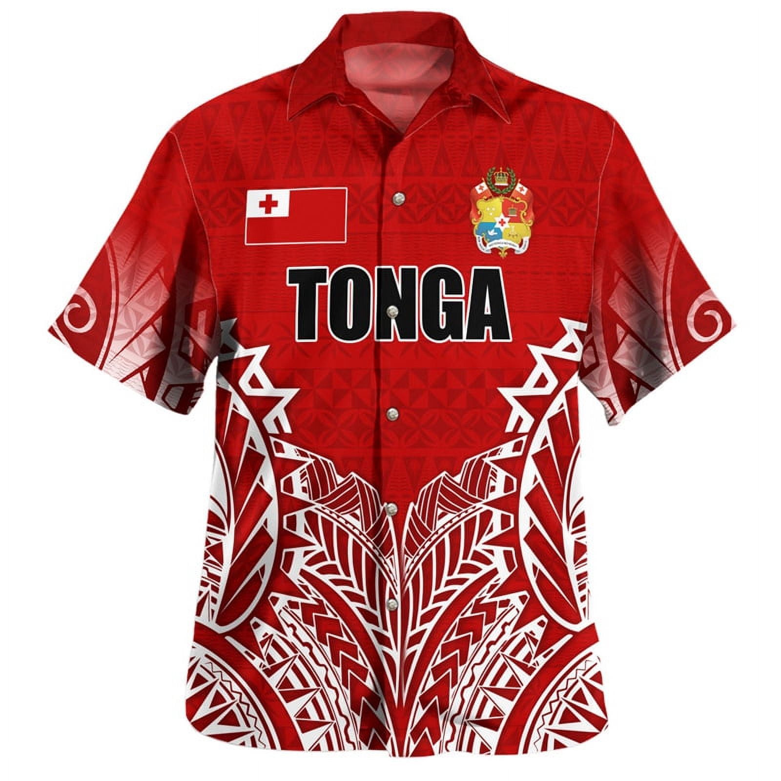 3D The Kingdom Of Tonga Flag Printing Shirts Men Tonga Coat Of Arm ...