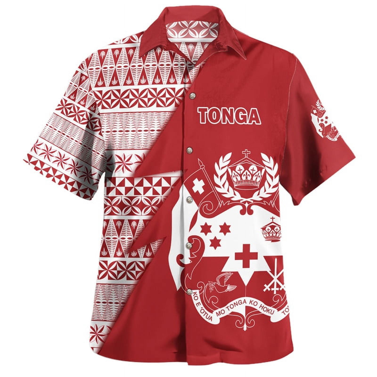 3D The Kingdom Of Tonga Flag Printing Shirts Men Tonga Coat Of Arm ...