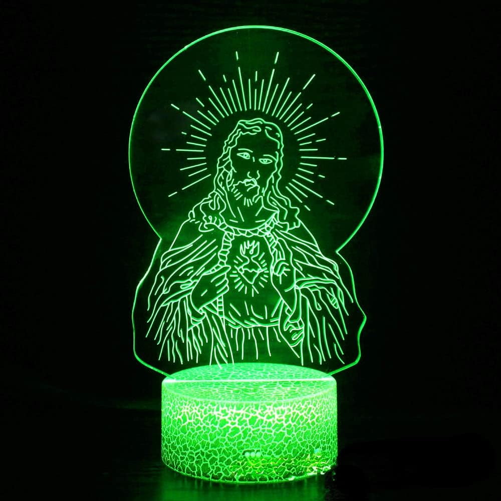 3D The Virgin of Jesus Night Light Table Desk Optical Illusion Lamps 7 ...