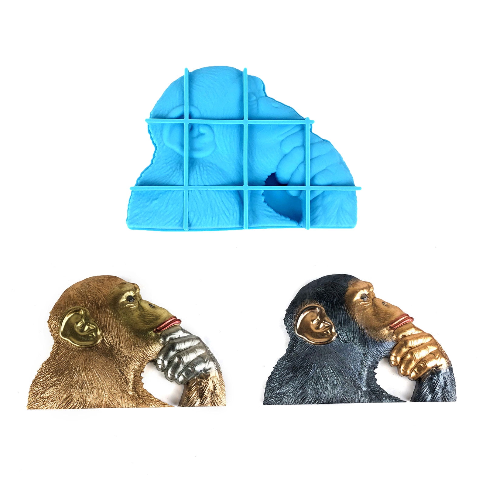 3D Thinking Monkey Figures Resin Mold Silicone Molds Artwork Mould for ...