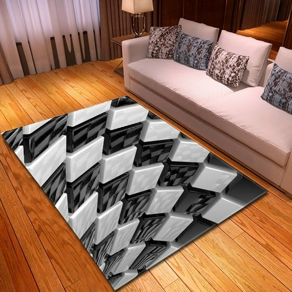 3D Three-Dimensional Pattern Carpet Living Room Home Bedroom Bedside r ...