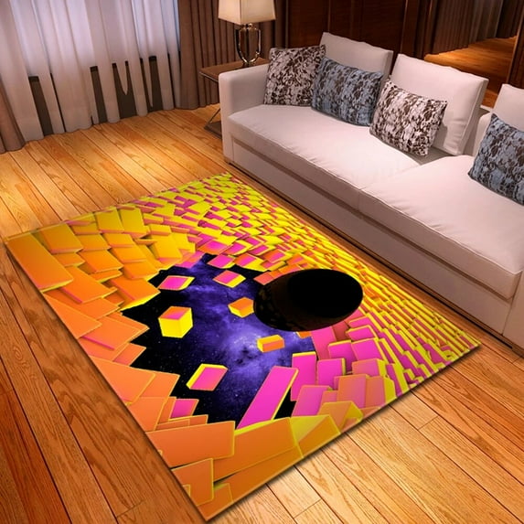 3D Three-Dimensional Pattern Carpet Living Room Home Bedroom Bedside r ...