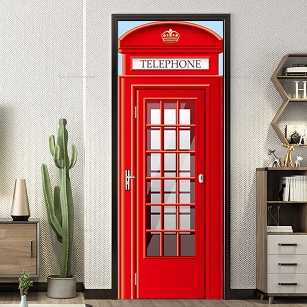 3D Three-dimensional Decorative Door Stickers for Bedroom Study Room ...