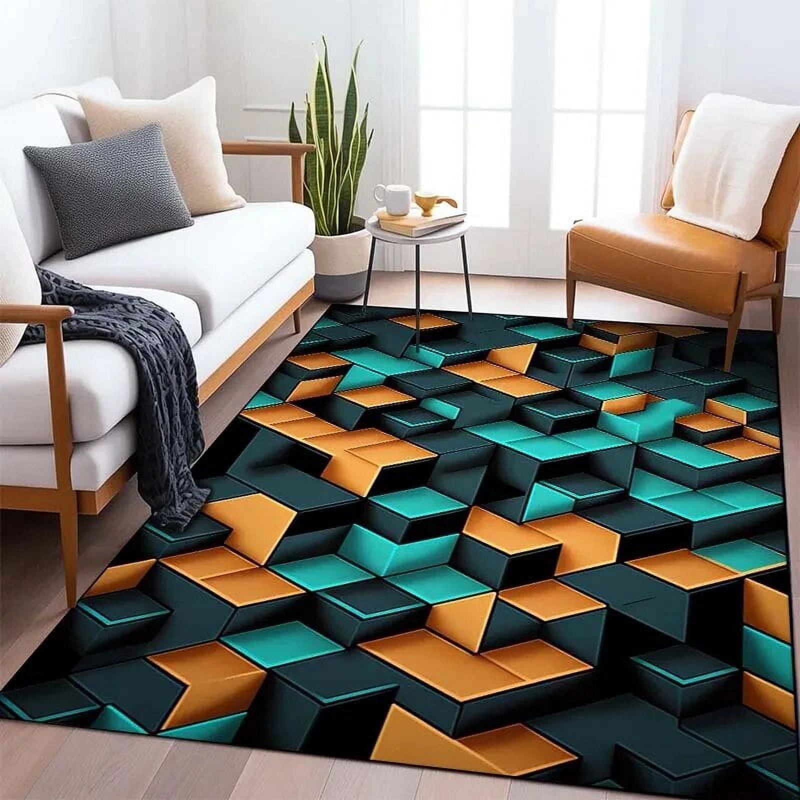 3D Three-dimensional Shape Pattern Living Room Bedroom Carpet Bedside ...