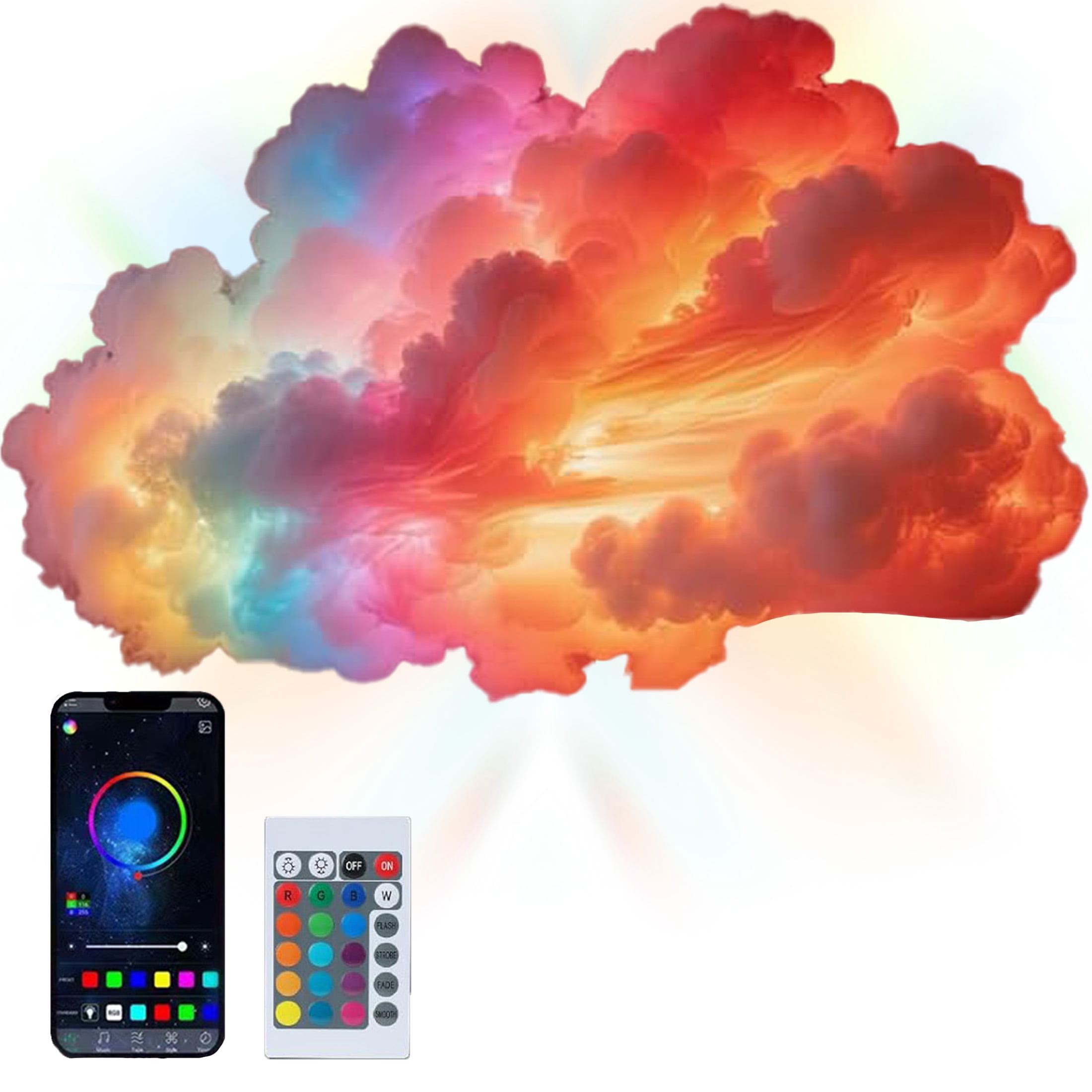 3D Thundercloud LED Light with Music Rhythm – Multicolor USB-Powered ...