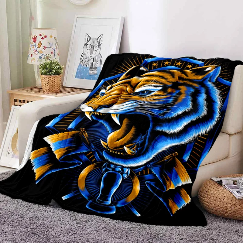 3D Tiger blanket Super Soft For Spring Autumn Modern Line Art Sherpa ...