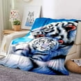 3D Tiger blanket Super Soft For Spring Autumn Modern Line Art Sherpa ...