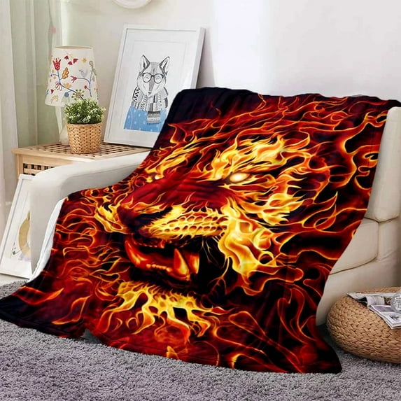 3D Tiger blanket Super Soft For Spring Autumn Modern Line Art Sherpa ...
