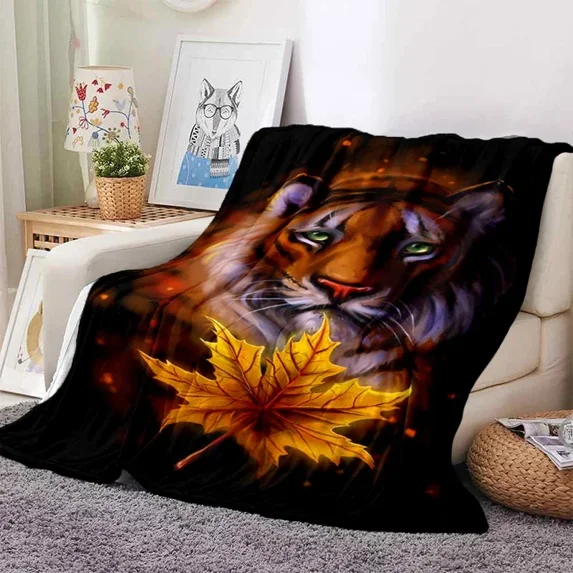 3D Tiger blanket Super Soft For Spring Autumn Modern Line Art Sherpa ...