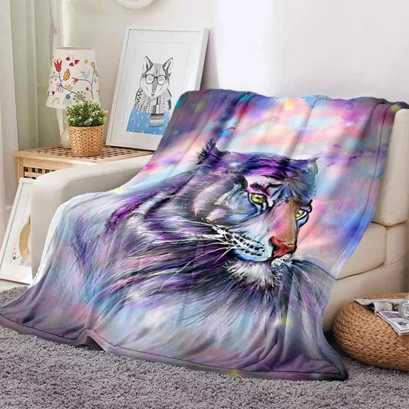 3D Tiger blanket Super Soft For Spring Autumn Modern Line Art Sherpa ...