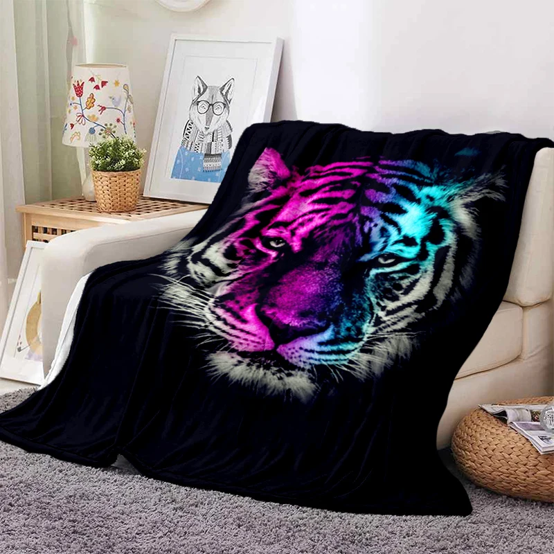 3D Tiger blanket Super Soft For Spring Autumn Modern Line Art Sherpa ...