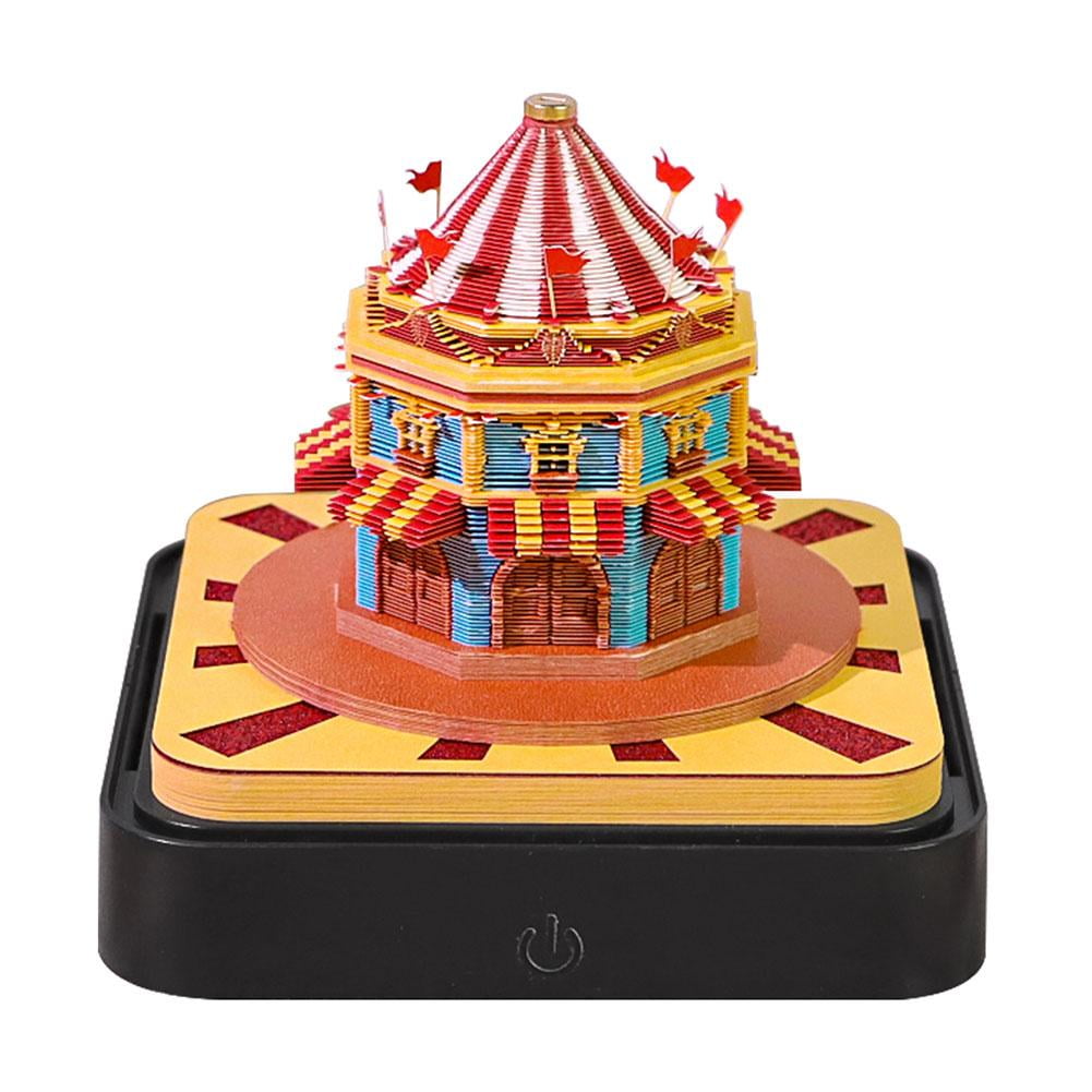 3D Time Piece Calendar 2026, Circus Panorama Tear-Away 3D Paper Art ...