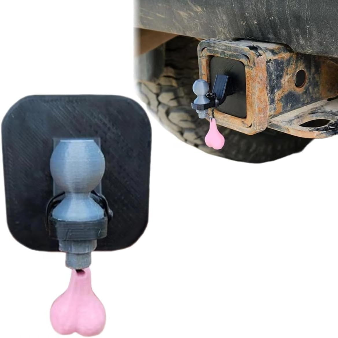 3D Tiny Hitch with Tiny Nuts - Funny Trailer Hitch Cover, Trailer Hook Cover with Tiny Nuts, 3D ...