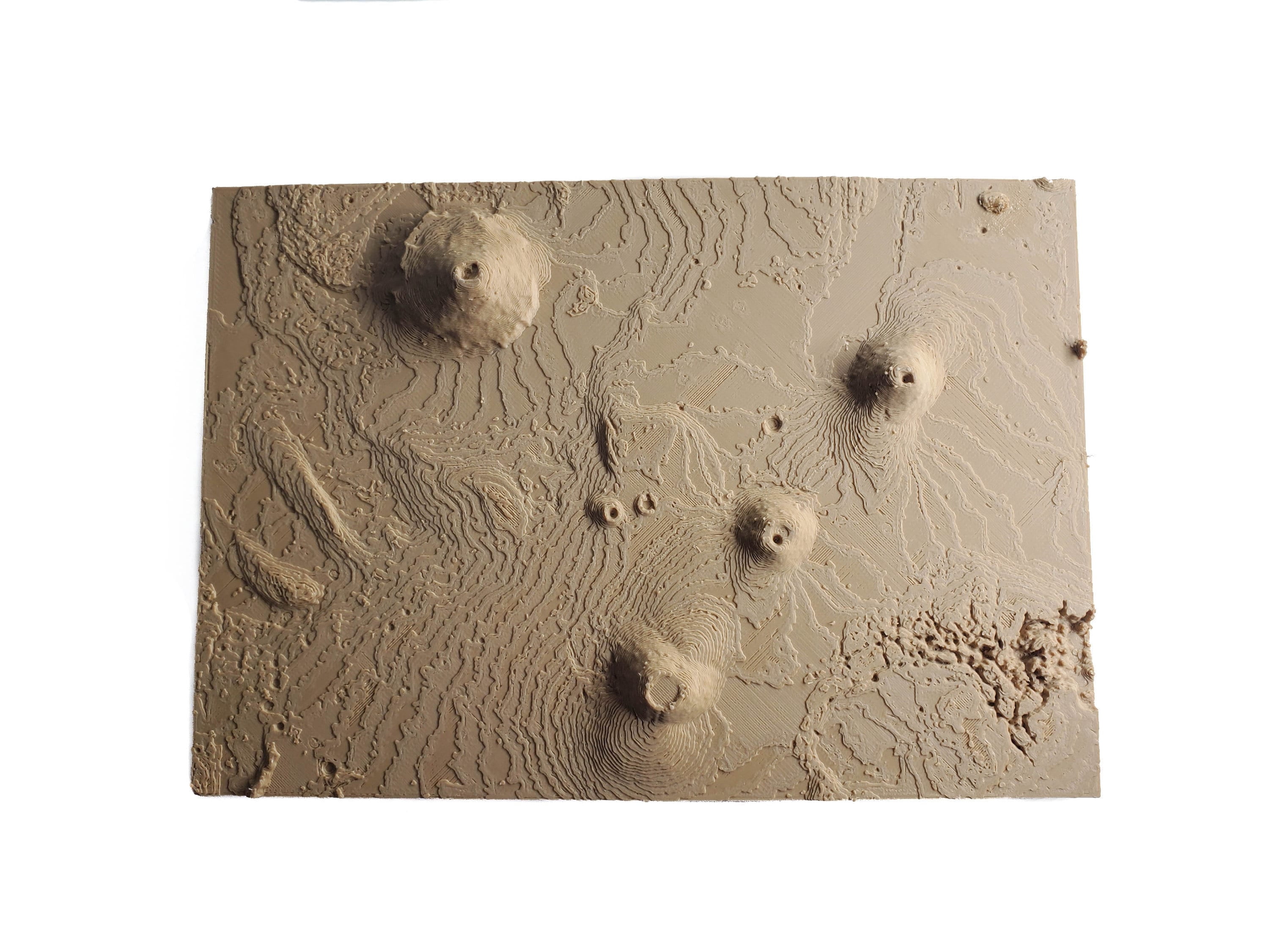 3D Topography Map of Tharsis – Largest Volcanic Region on Mars | Copper ...