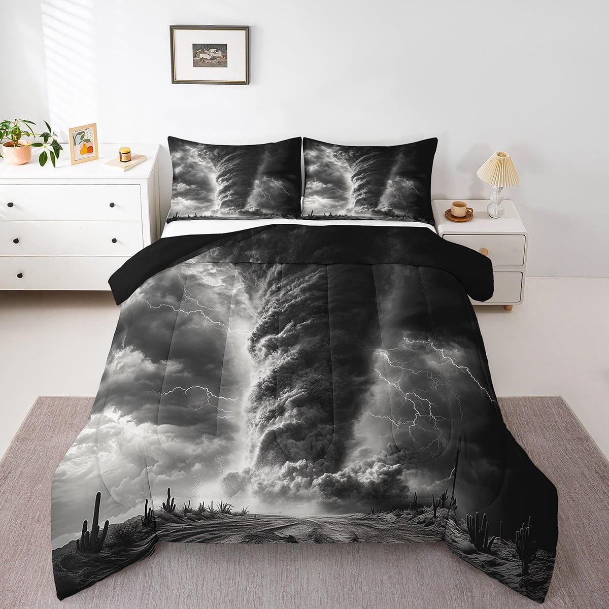 3D Tornado Comforter Set Horror Disaster Pattern Bedding Set Tornado ...