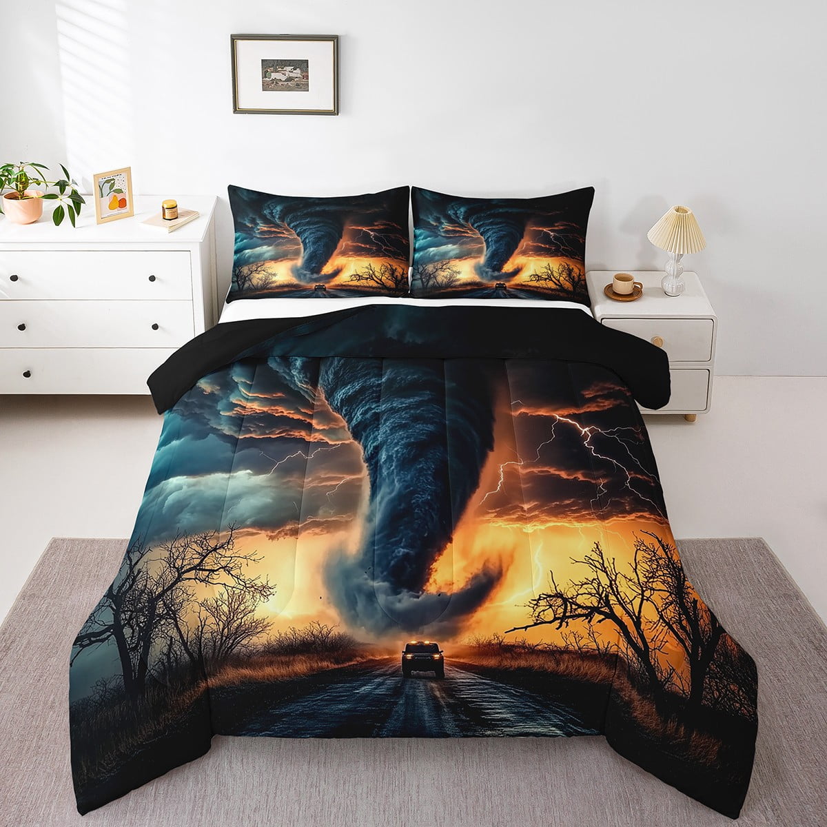 3D Tornado King Bedding Set For Teen Bedroom,Tornado Thunder And ...