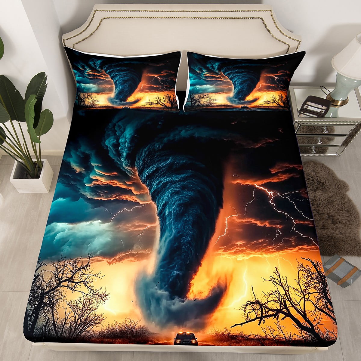3D Tornado Queen Bedding Set For Teen Boys Bedroom,Firelight Tornado ...