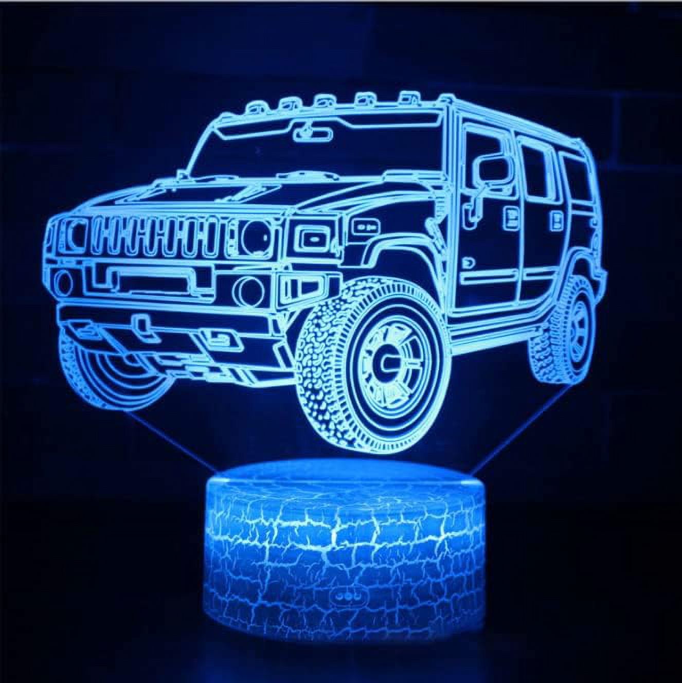 3D Tractor Car Illusion LED Night Light 7 Clolors Changing Smart Touch ...