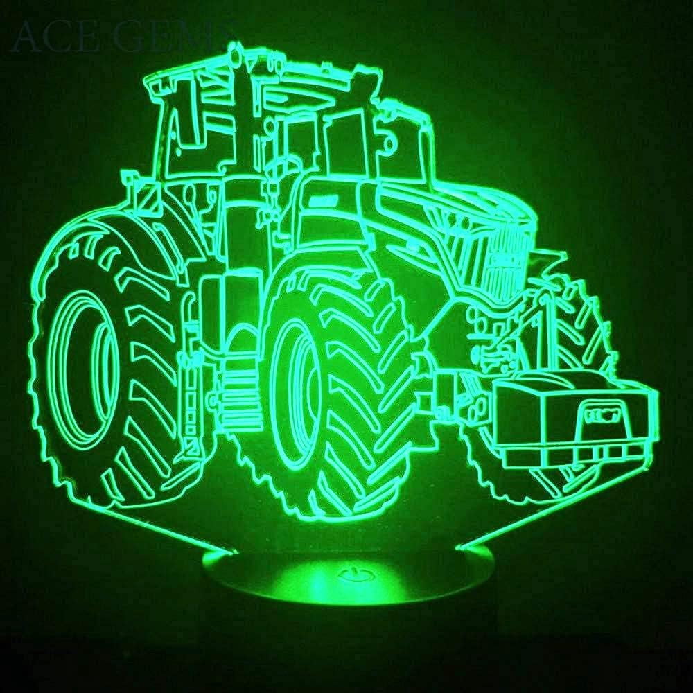 3D Tractor Truck car Night Light Table Desk Optical Illusion leld Lamps ...