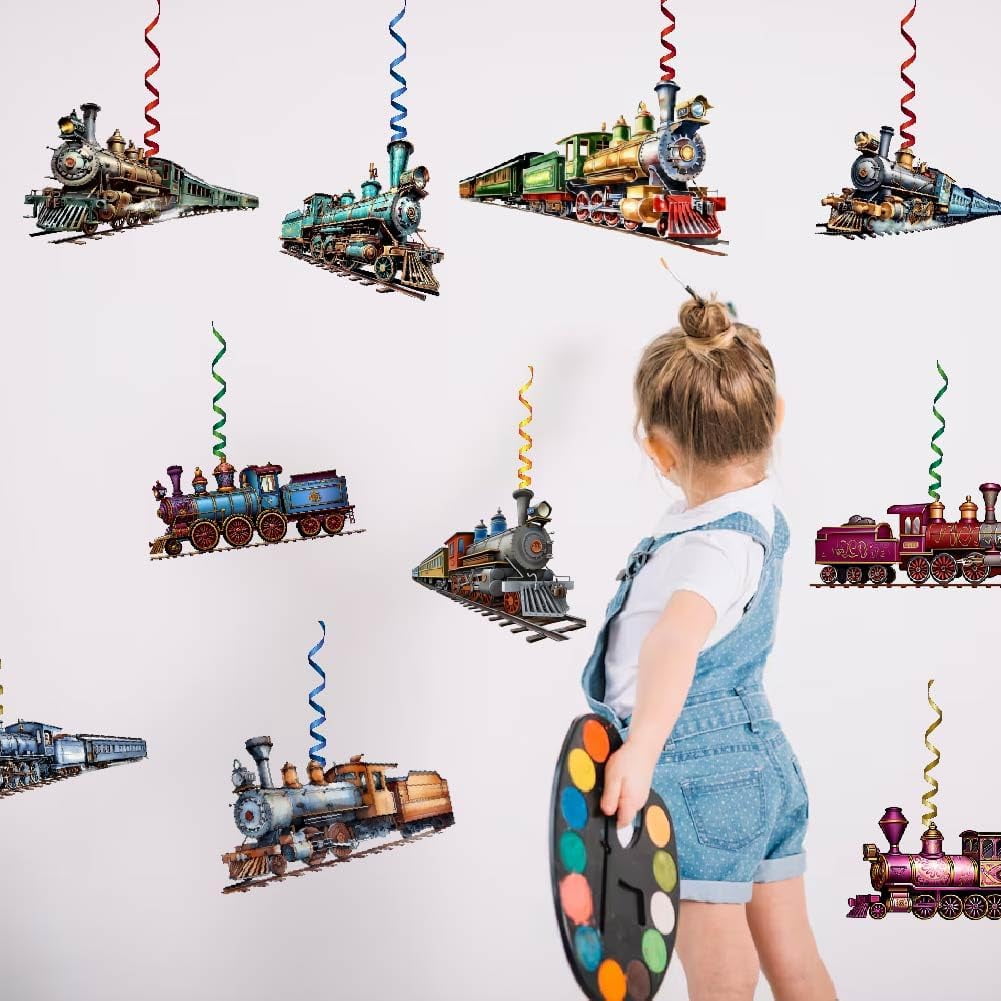 3D Train Wall Stickers Ribbon Self Adhesive Wall Decals Wall Art Mural ...