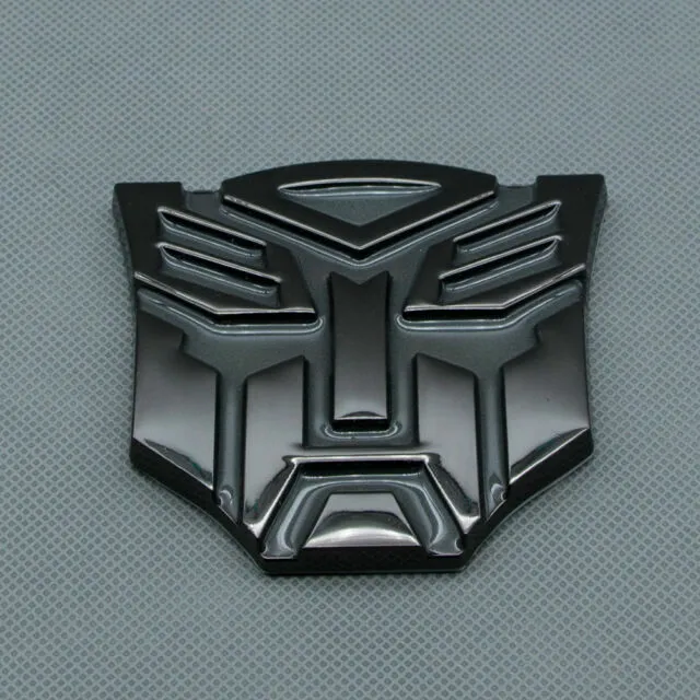 3D Transformers Autobots Optimus Prime Gloss Black Metal Emblem Badge ...