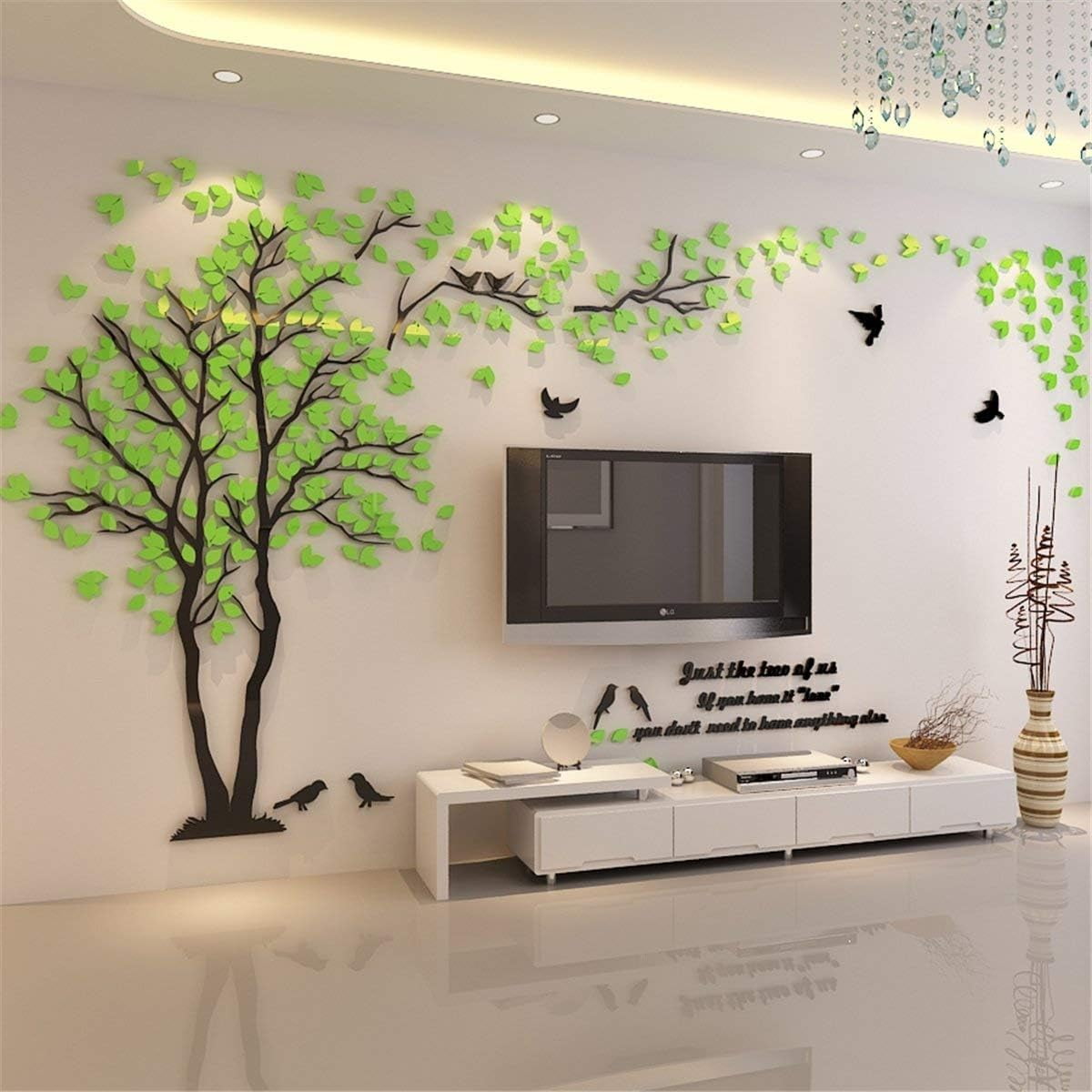 3D Tree Wall Stickers - DIY Tree and Birds Wall Decals Family Couple ...