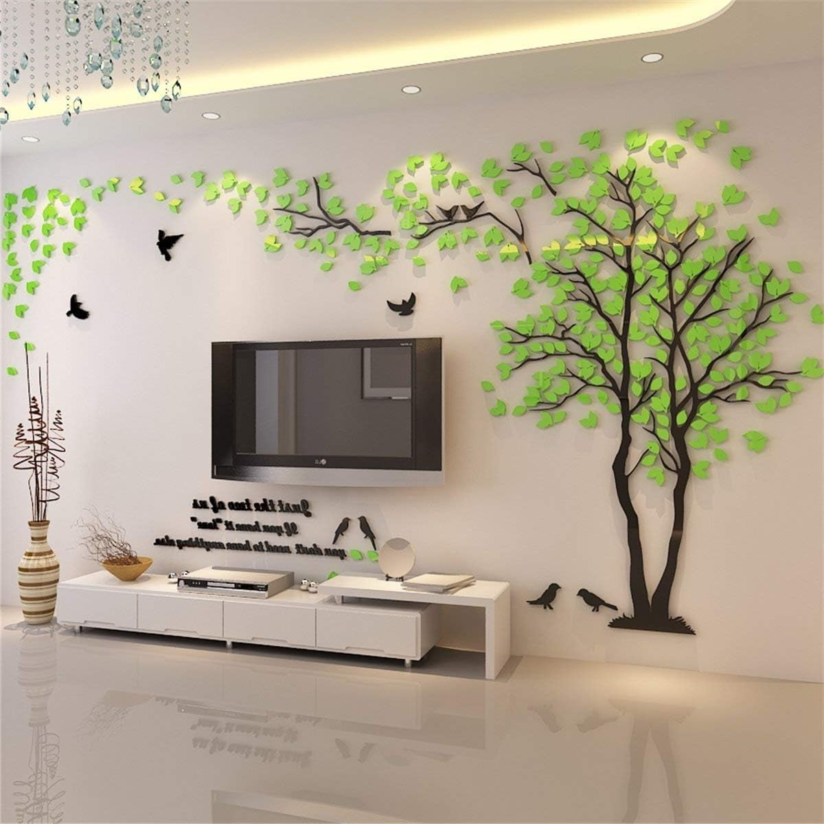 3D Tree Wall Stickers - DIY Tree and Birds Wall Decals Family Couple ...