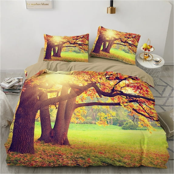3D Trees Natural Scenery Home Bedding Set king size Bed Linen Duvet ...