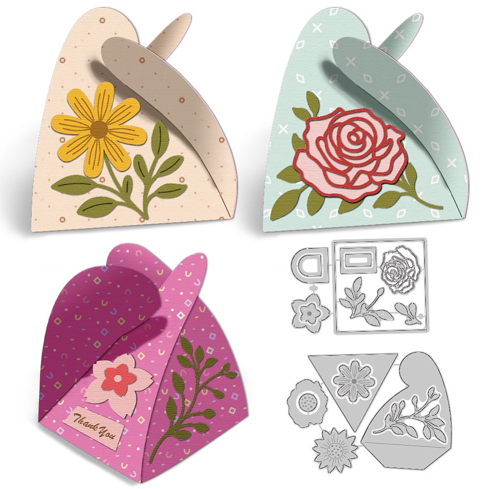 3D Triangle Box Cutting Dies Christmas Candy Box Card Making Die ...