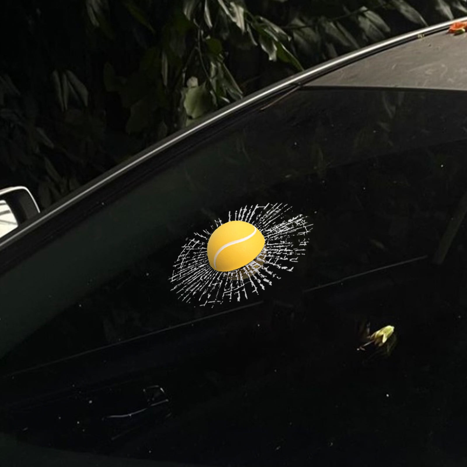 3D Tricky Creative Car Glass Window Stickers, Funny Styling Ball Hit ...