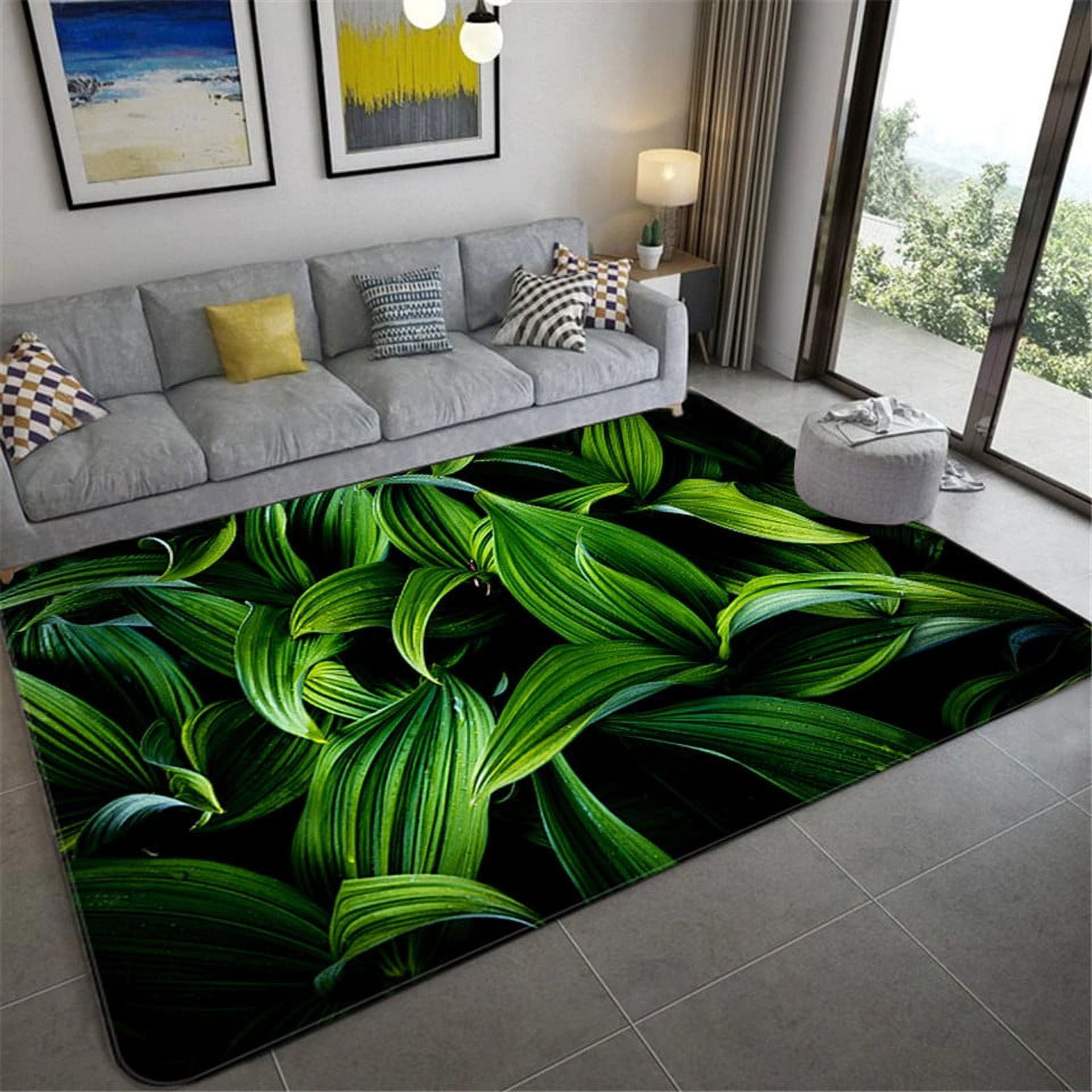 3D Tropical Leaves Printed Carpet Soft Comfortable Home Ddecoration ...