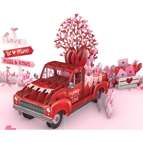 - 3D Truck Valentines Card, Pop Up Valentines Day Card For Wife ...