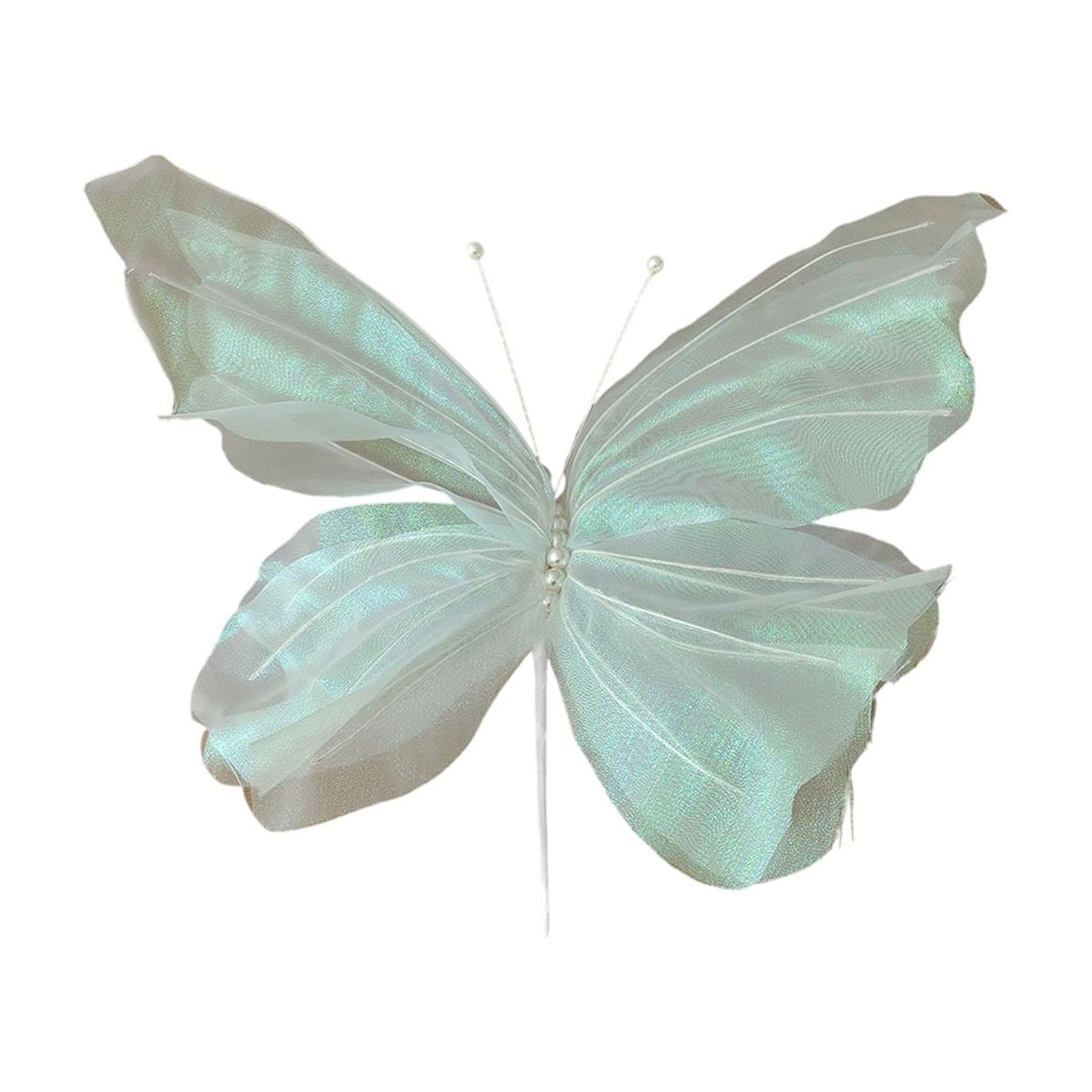 3D Tulle Butterfly Decoration, Double-Layered Butterfly with Pearl ...