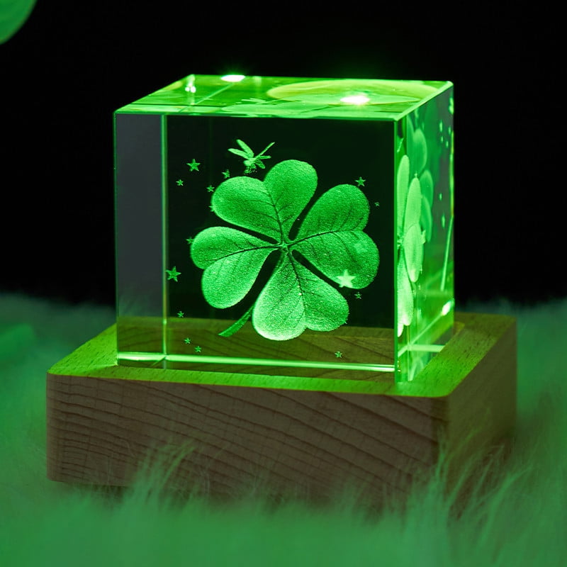 3D USB Crystal Cube Night Light for Home Table Lamp Carved Luminous ...