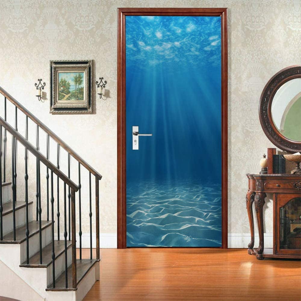 3D Underwater Door Stickers - Peel & Stick - Waterproof & Washable - Matt Finish - Modern Style ...