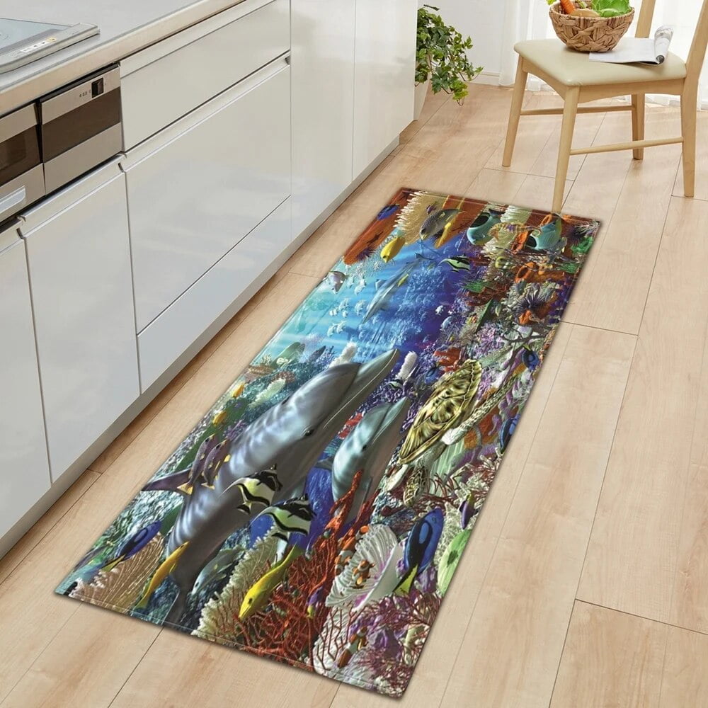3D Underwater World Kitch Mat Entrance Doormat Bedroom Floor ration ...