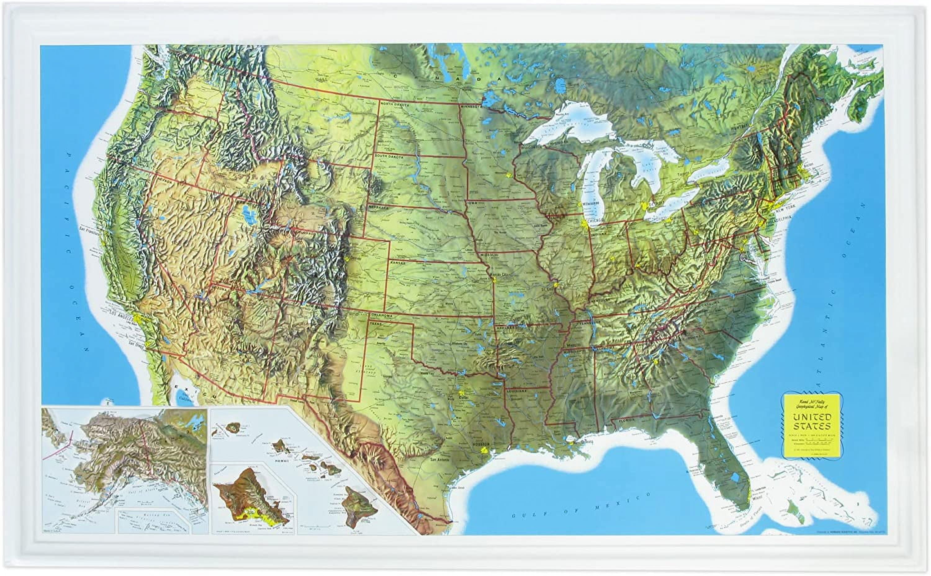 3D United States Map | A Raised Relief Map - You Can Feel the | Vacuum ...