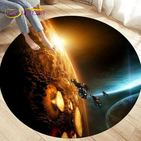 3D Universe Galaxy Space Stars Round Area Rug Circle Carpet Rug for ...
