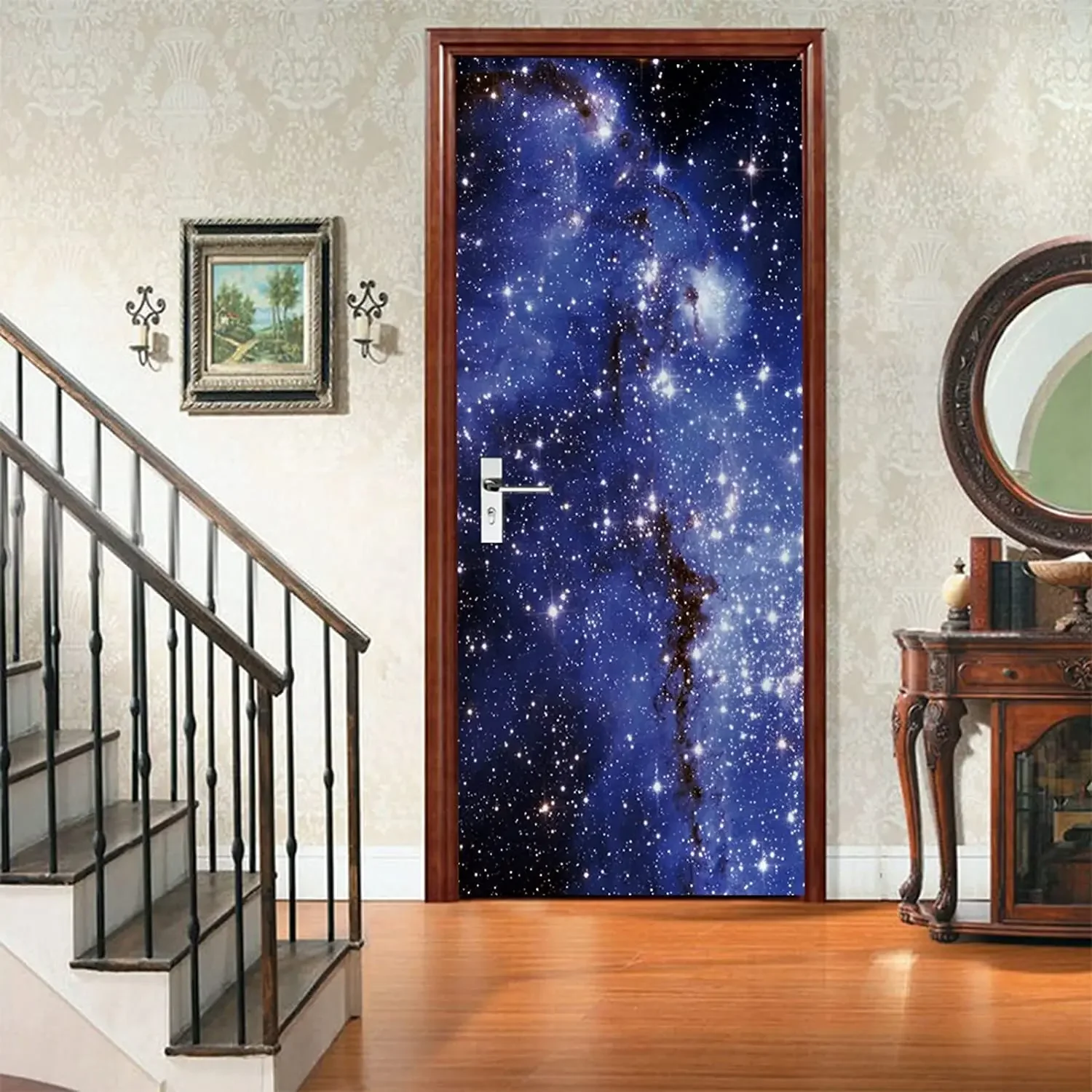 3D Universe Planet Door Stickers Outer Space Decal Starry Sky Mural ...
