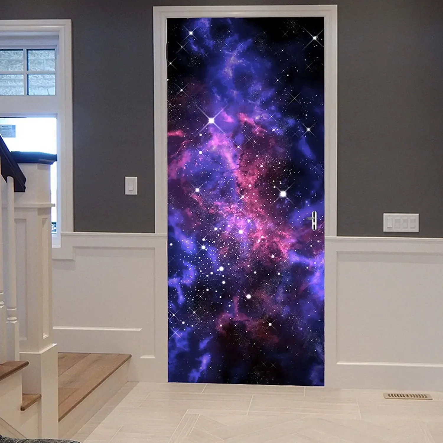 3D Universe Planet Door Stickers Outer Space Decal Starry Sky Mural ...