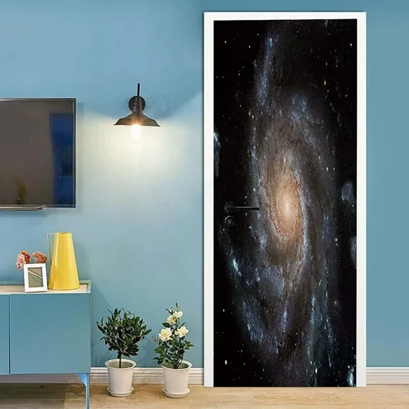 3D Universe Planet Door Stickers Outer Space Decal Starry Sky Mural ...