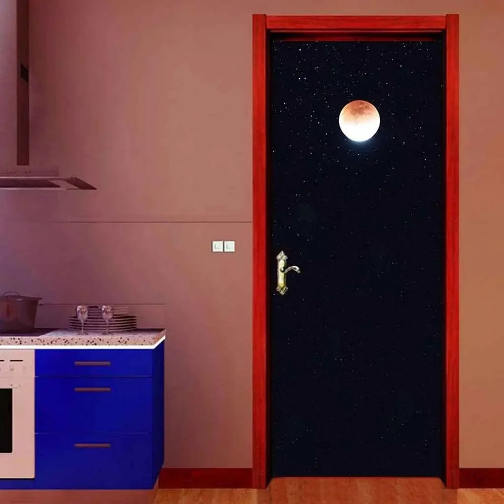 3D Universe Planet Door Stickers Outer Space Decal Starry Sky Mural ...