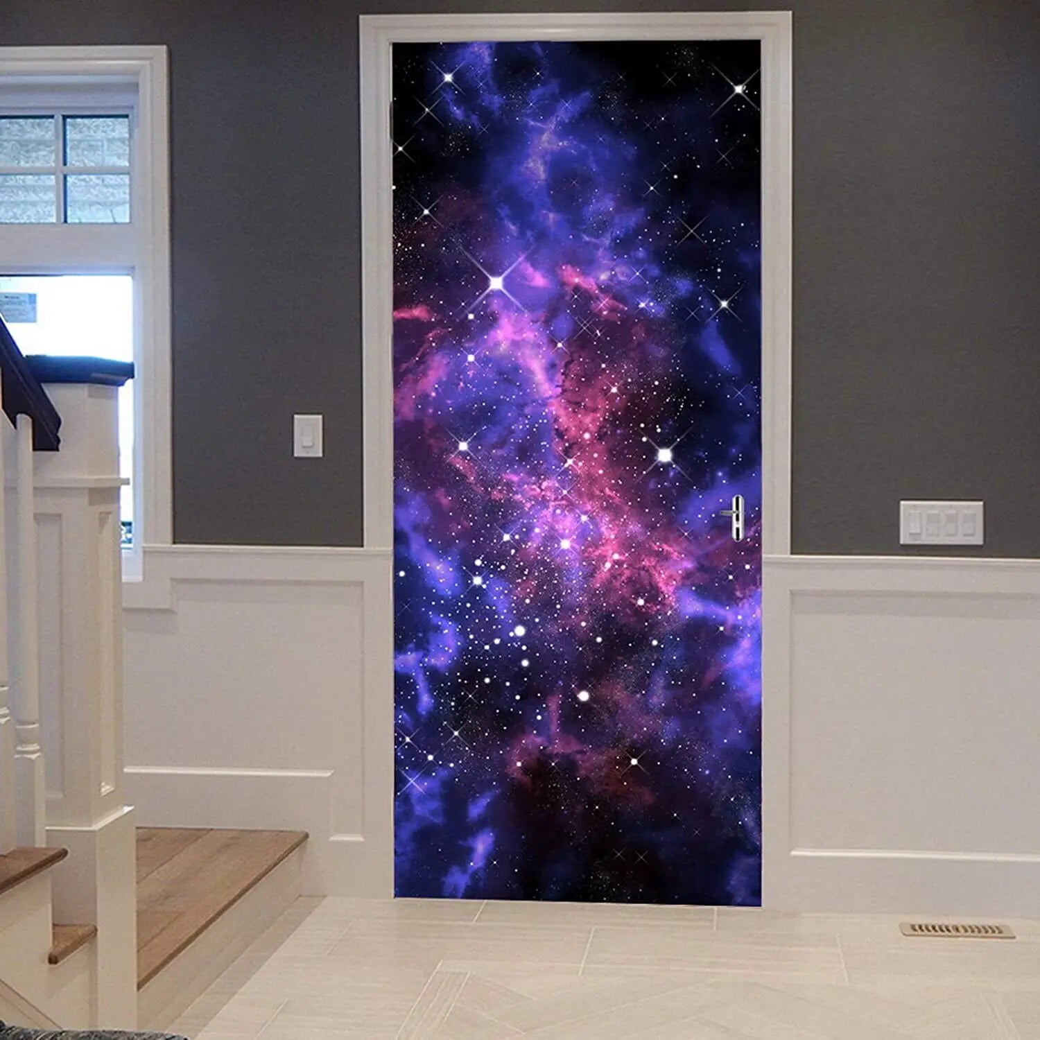 3D Universe Planet Door Stickers Outer Space Decal Starry Sky Mural ...