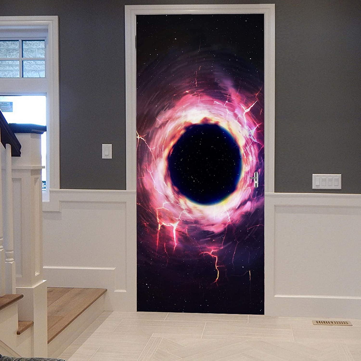 3D Universe Planet Door Stickers Outer Space Door Decal Space Starry ...