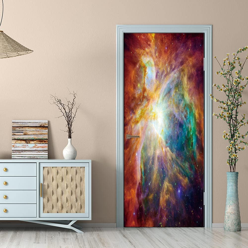 3D Universe Planet Door Stickers Outer Space Door Decal Space Starry ...