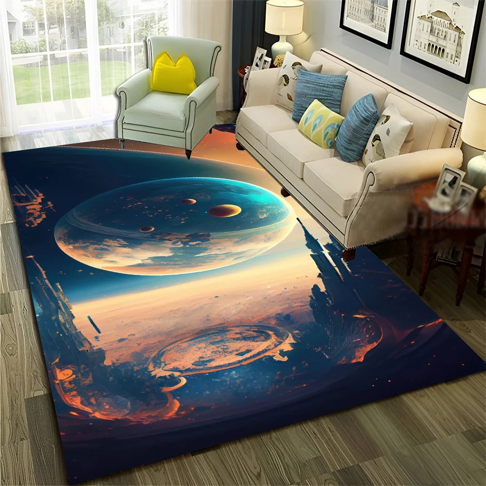 3D Universe Space Galaxy Planet Star Carpet Living Room Bedroom Large ...